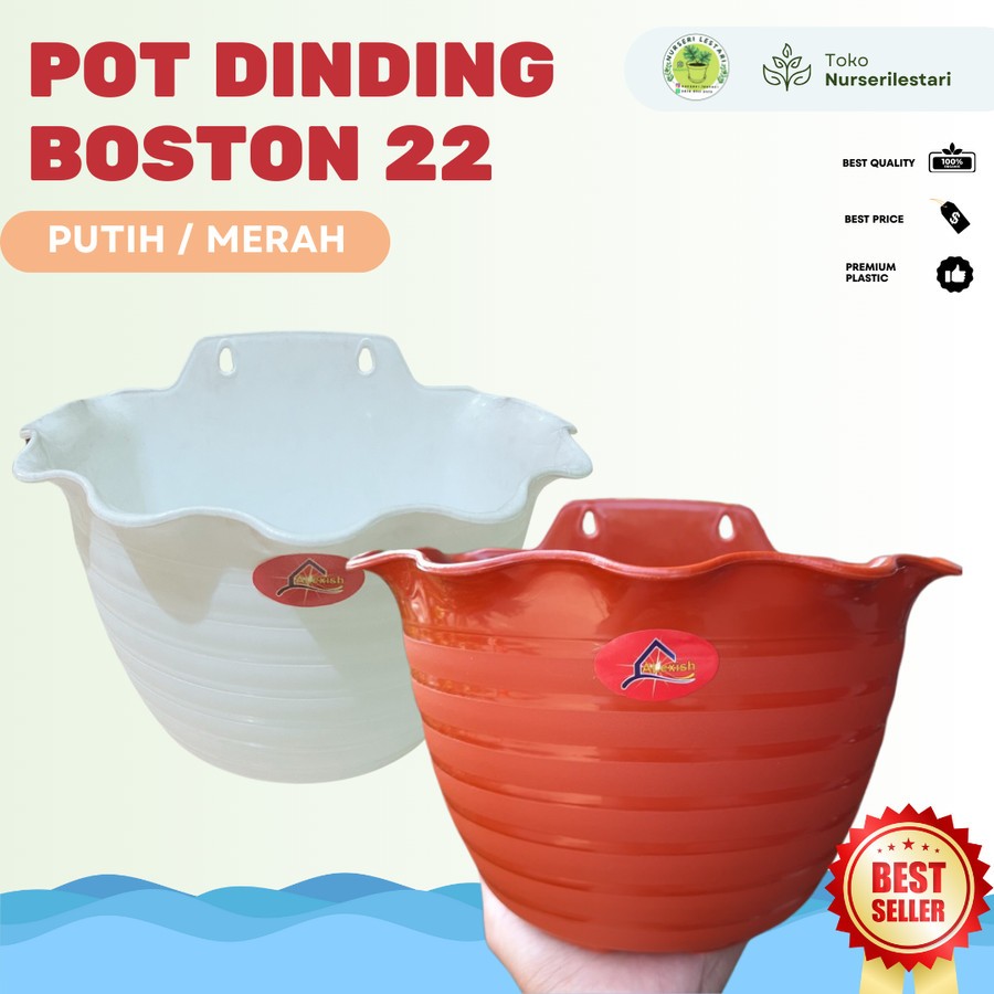 Jual Pot Dinding Tempel Vertical Garden BELLA BOSTON 22 - MERAH/PUTIH ...