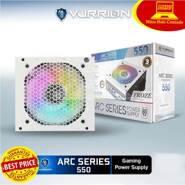 Jual Power Supply PC 550 Watt Vurrion ARC 550 RGB 80+ White Edition ...