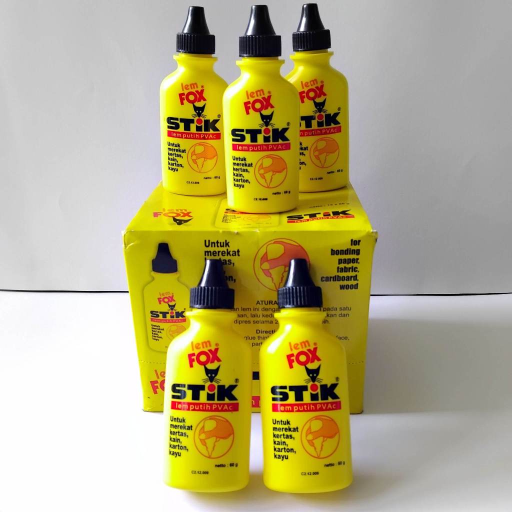 Jual Lem Fox Stik PVAc / Lem Kertas Anak Sekolah 60 gr/ Lem Fox Glue Stik Putih PVAc 60 Gr ...