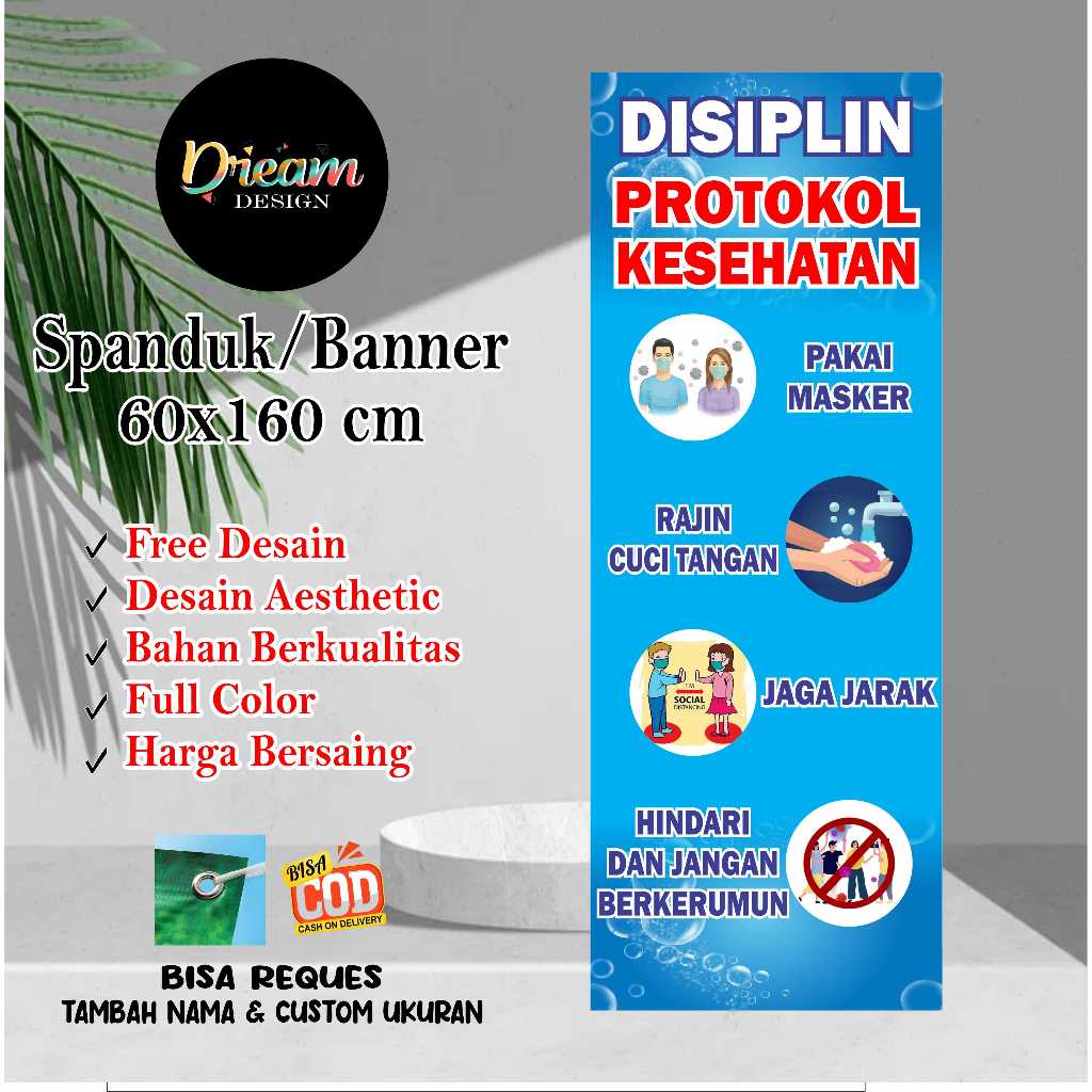 Jual Jual Cetak Spanduk Banner protokol kesehatan 60x160 cm | Shopee ...