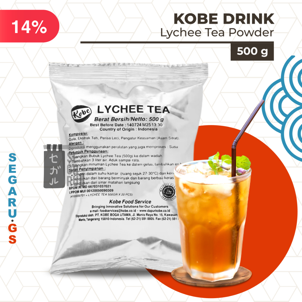 Jual Kobe Lychee Tea | Bubuk Teh Leci Powder Drink 500 gram | Shopee ...