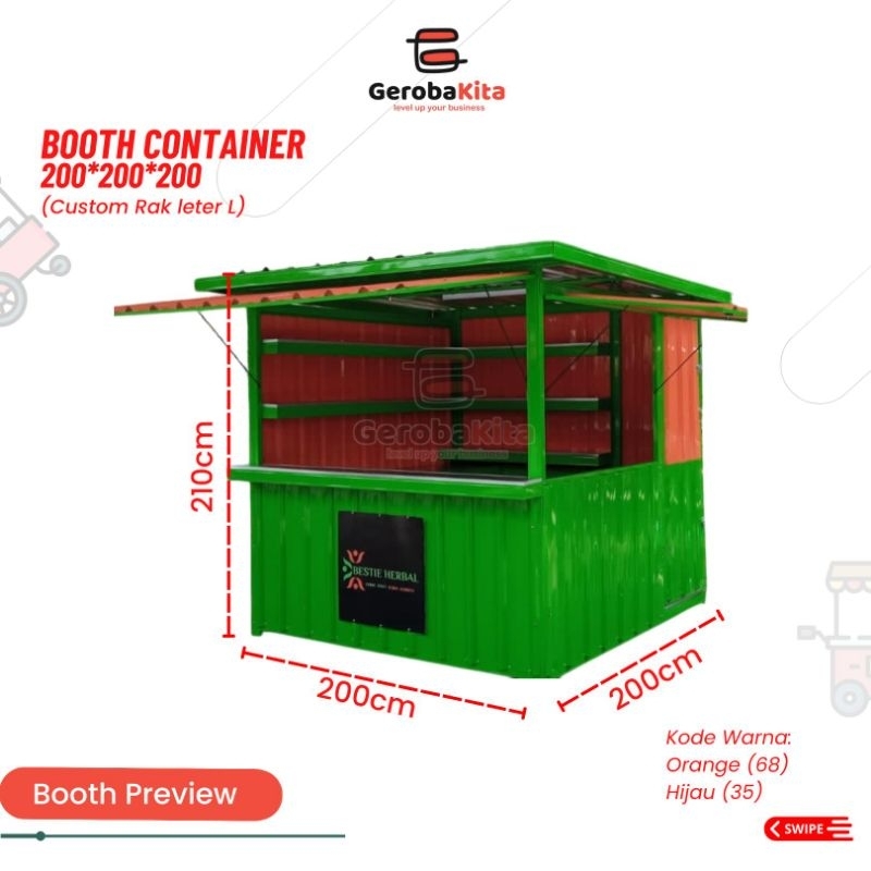 Jual booth kontainer ukuran 200x200x210 custom | Shopee Indonesia