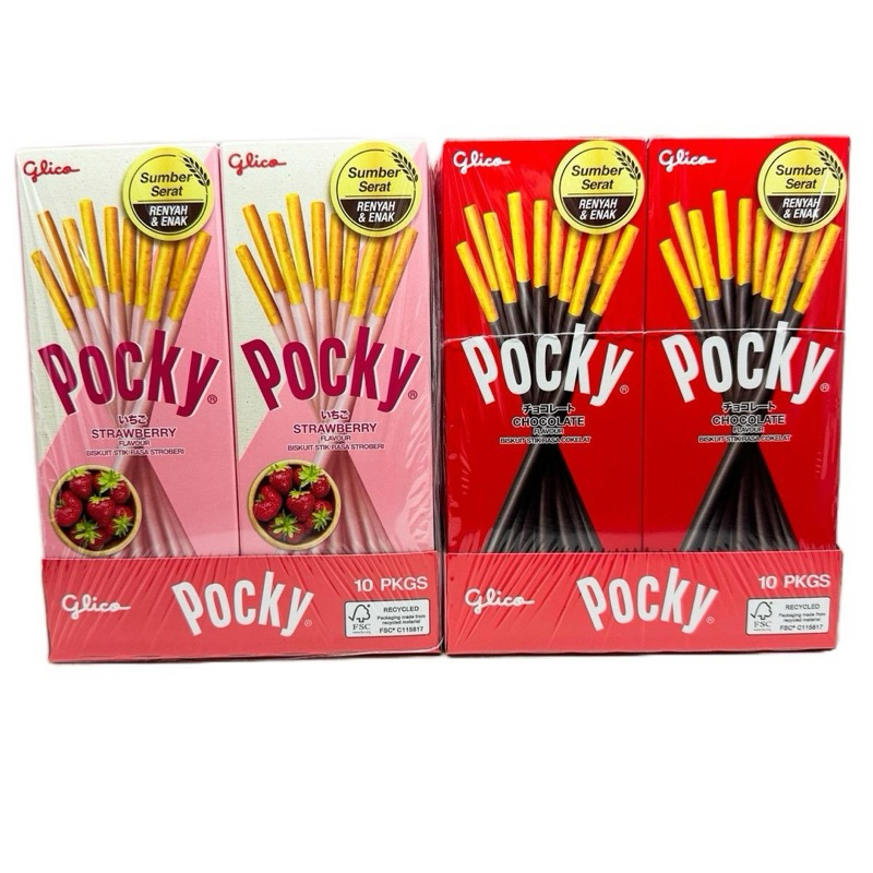 Jual POCKY GLICO RASA STRAWBERRY & COKLAT 1 PACK ISI 10PCS | Shopee ...