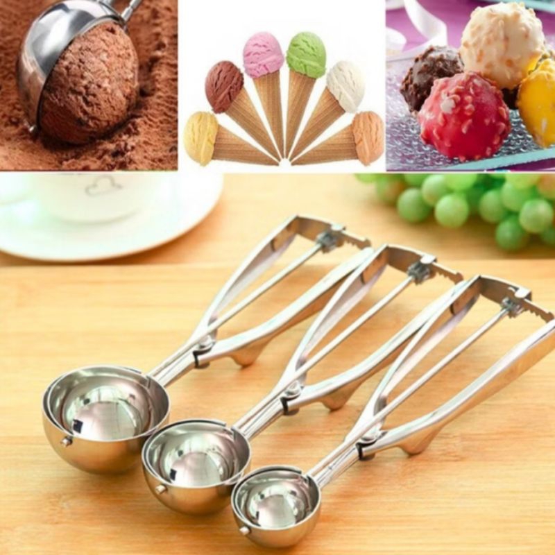 Jual Scoop Ice Cream 4cm-5cm Sendok Es Krim Stainless Steel /Alat Skop ...
