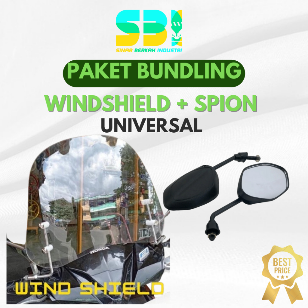 Jual Windshield Universal Bundling Spion Paket Murah Kaca Motor Tebal ...