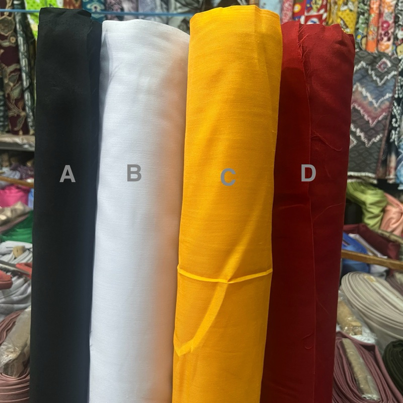 Jual Kain kuning / putih / hitam / merah. Tetoron TC lebar 115 cm Harga ...
