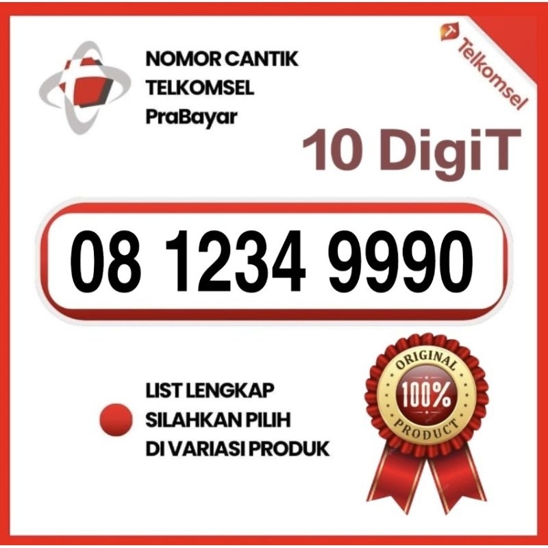 Jual NOMOR CANTIK TELKOMSEL 10 DIGIT BONUS KUOTA 1 TAHUN 260 GB MASA AKTIF 3 TAHUN | Shopee ...