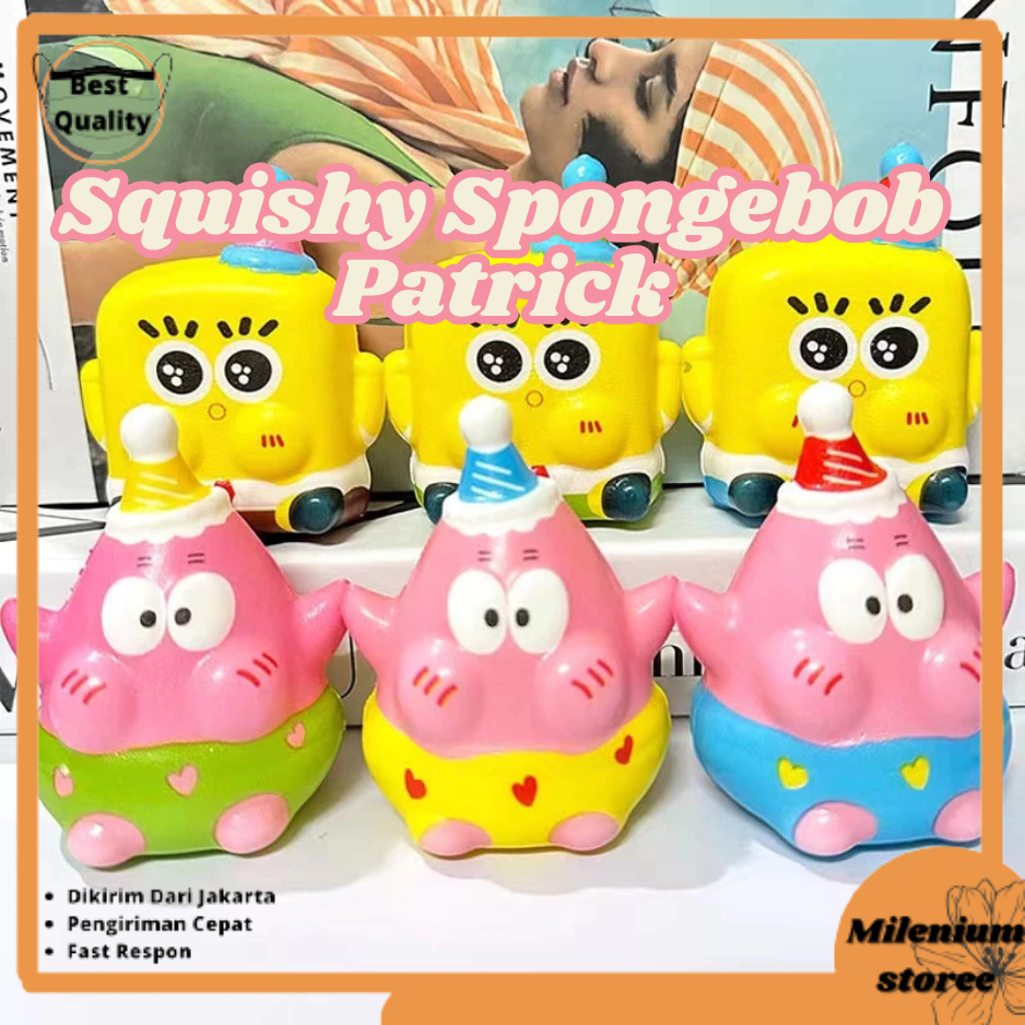 Jual ML Mainan Squishy Model Karakter Spongebob Patrick Aneka Squishy ...