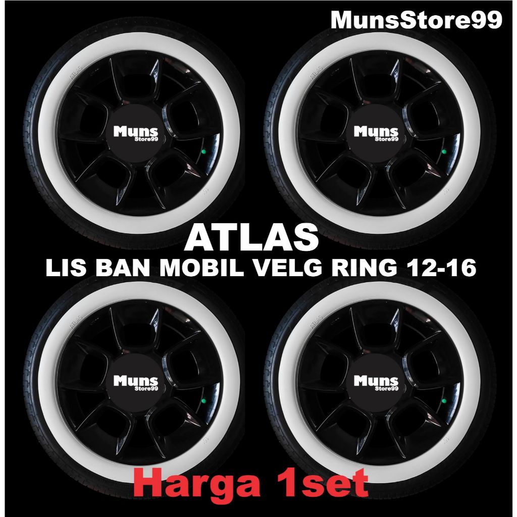 Jual Lis ban Mobil White Wall Ban Mobil Velg Ring 12-16 Putih Polos ...