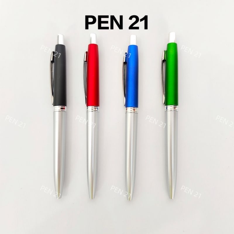Jual PEN 21 / Pen plastik / pulpen plastik / pulpen plastik silver clip ...