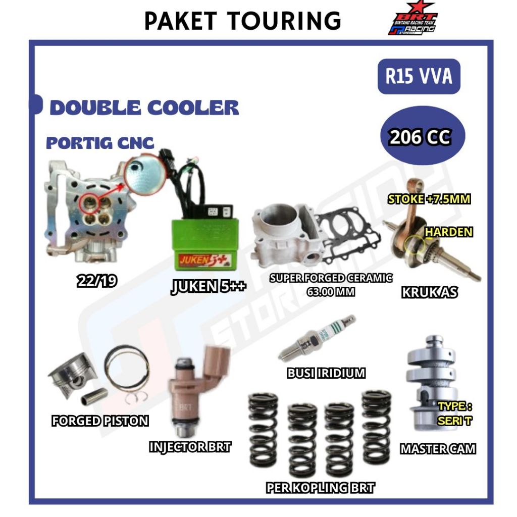 Jual Paket Touring 6 R15 VVA-Head Porting-Blok Ceramic-Piston-Kruk AS ...