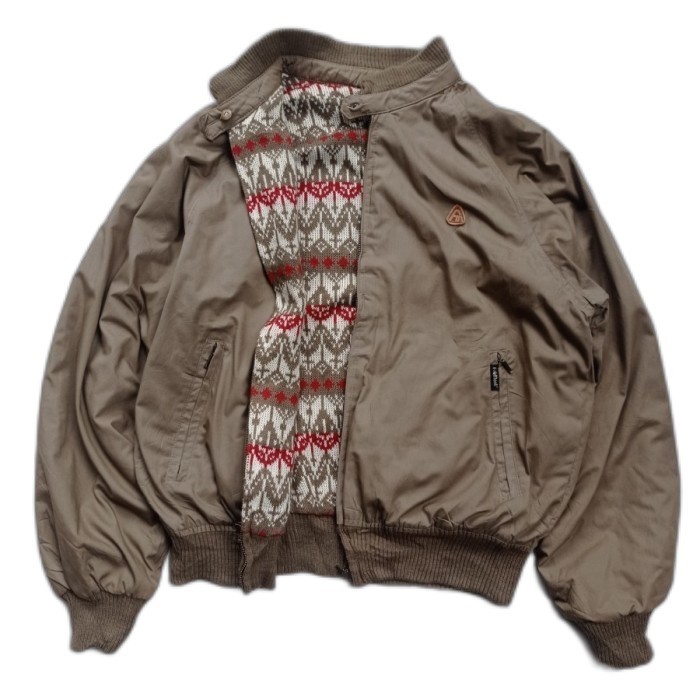 Jual vintage 90s Fairmont japan reversible bomber knit tanker jacket ...