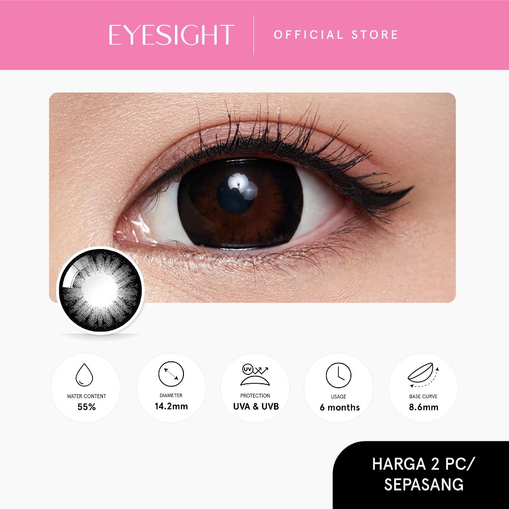 Jual EYESIGHT LENSES Softlens Kitty Kawaii Mini Circle Black (2pcs ...