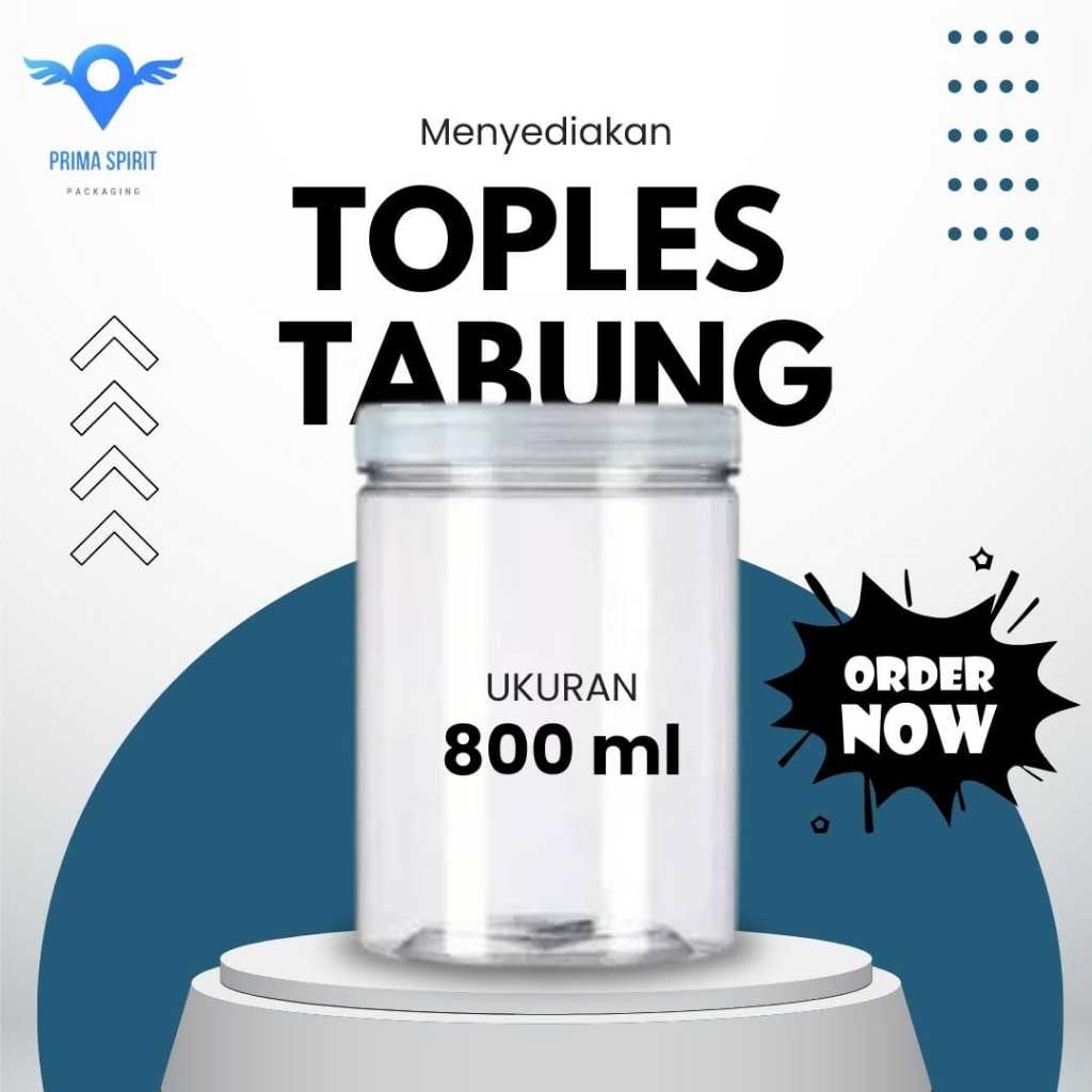 Jual Toples Plastik 800ml / Toples Tabung 800ml / jar plastik pet 800ml ...