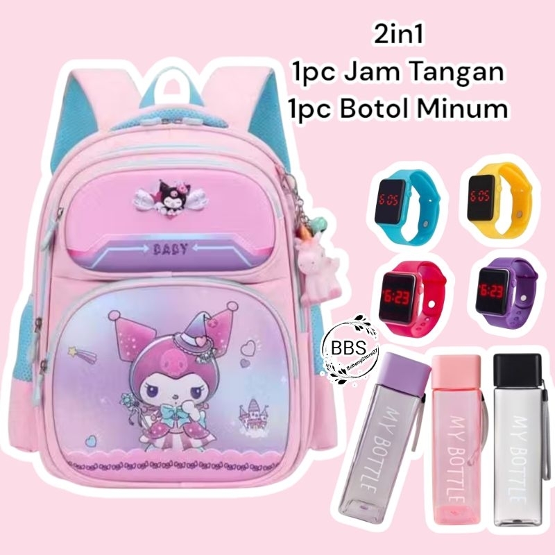 Jual BBS Kuromi Tas Sekolah Anak Perempuan Ransel TK SD BACKPACK SCHOOL KUROMI | Shopee Indonesia