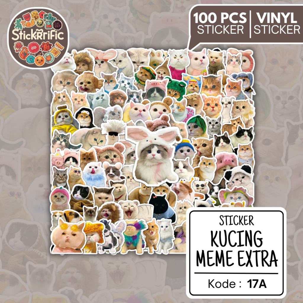 Jual Sticker Meme Kucing Lucu Extra Isi 100pcs - Stiker Hewan Kocak ...
