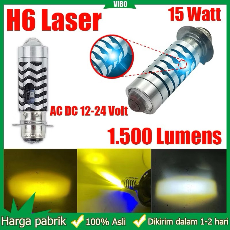 Jual Lampu Utama H6 Laser Senja Biru Putih - Putih 12 volt AC - DC / Lampu Depan H6 Laser Buat ...