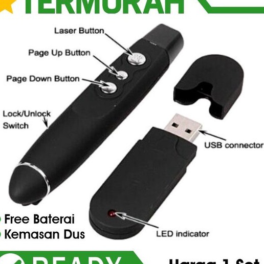 Jual berkualitas PP1 Laser Pointer Alat Wireless Presentasi USB ...