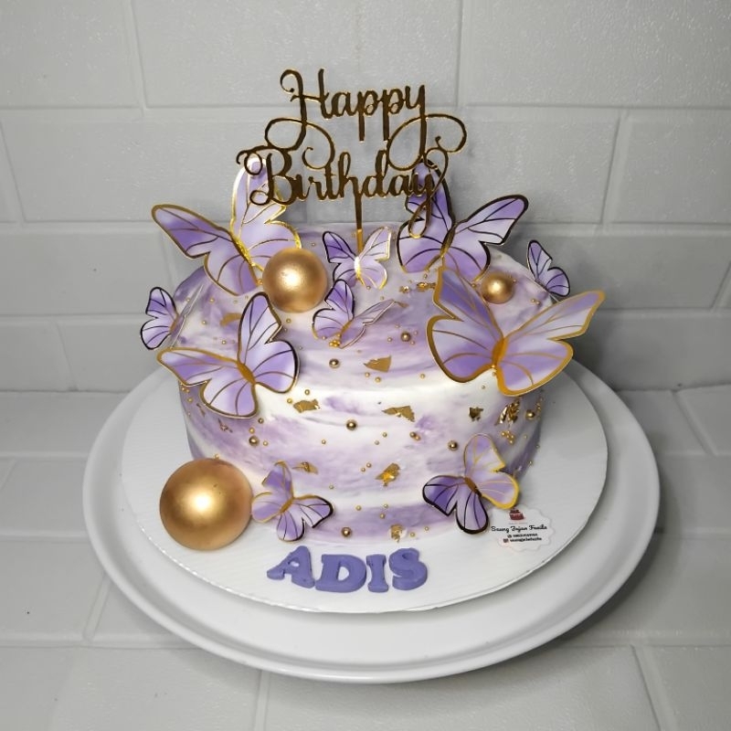 Jual kue ulang tahun kupu kupu cake ultah cantik birthday cake | Shopee Indonesia