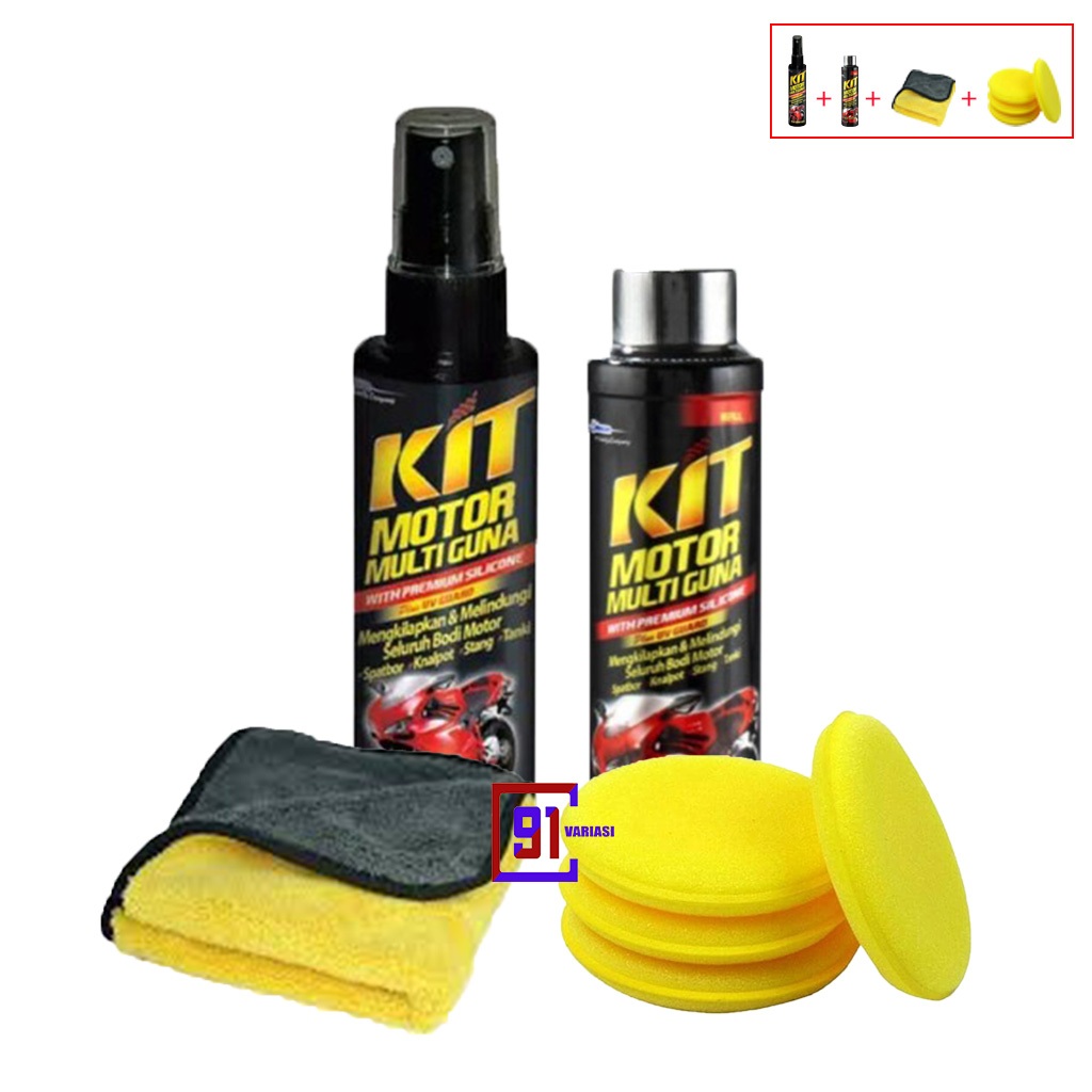 Jual Kit pengkilap Body Motor Kit Multiguna Spray + Kain Lap Microfiber ...