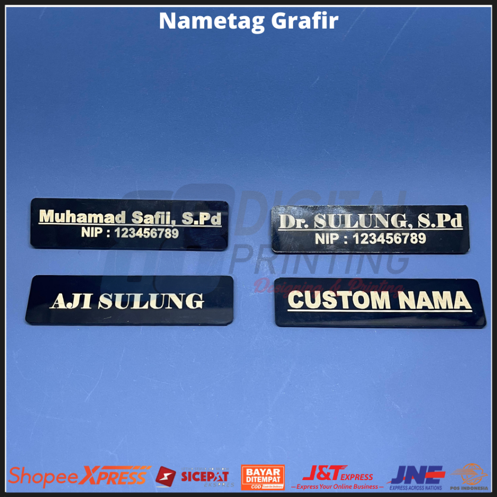 Jual NameTag Grafir / Nama Dada / Nama Dada Guru / Nama Custom/Nametag ...
