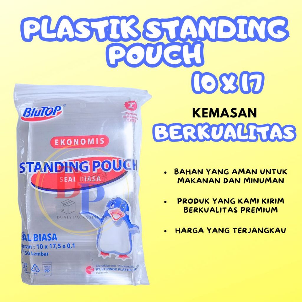 Jual Plastik Standing Pouch Uk 10x17 Single Seal isi 50 Lembar ...