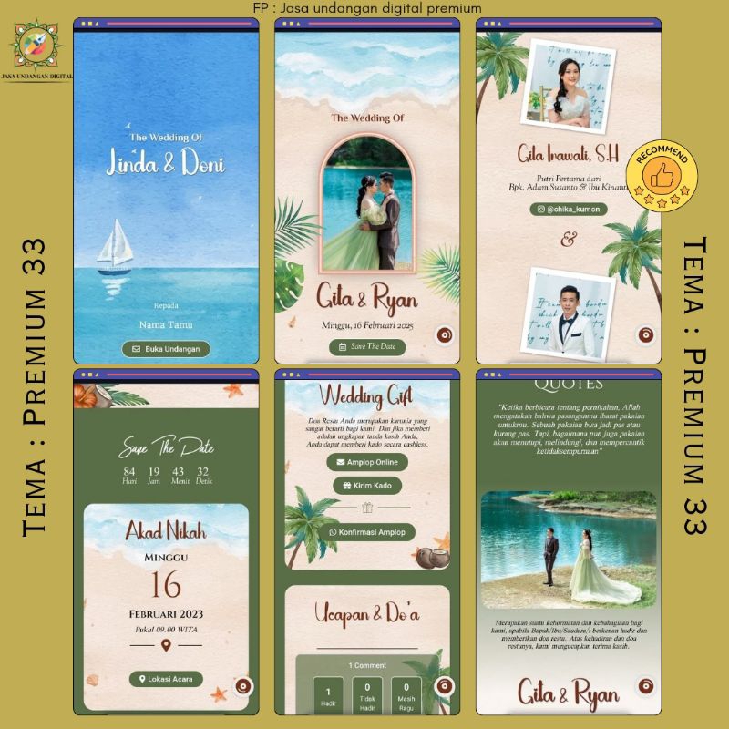 Jual Undangan Digital Pernikahan Undangan Digital Website Wedding ...