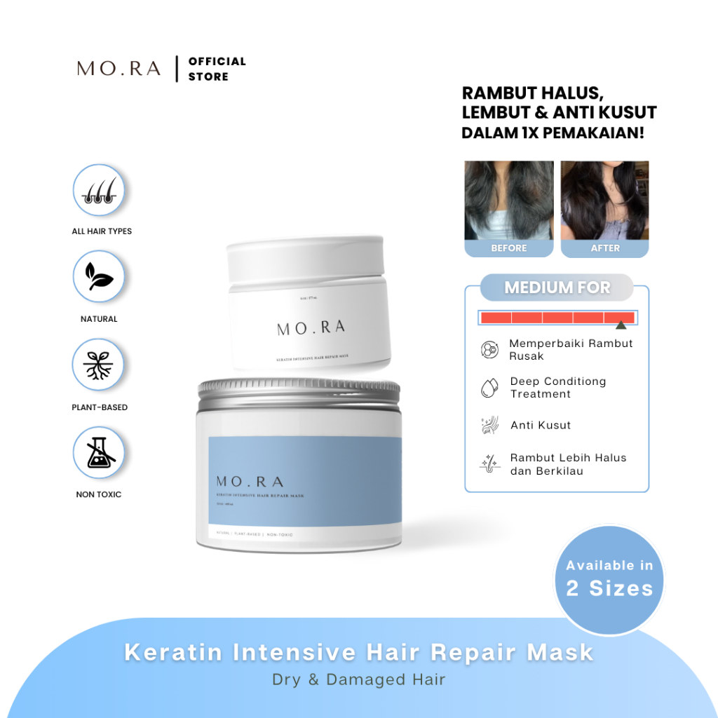 Jual MO.RA KERATIN INTENSIVE HAIR REPAIR MASK / VEGAN HAIRMASK ...