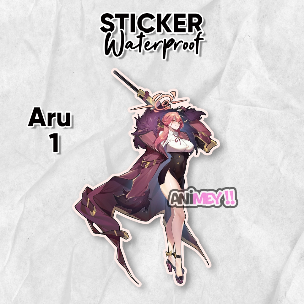 Jual Stiker Aru Rikuhachima Blue Archive / Sticker Anime Waterproof ...