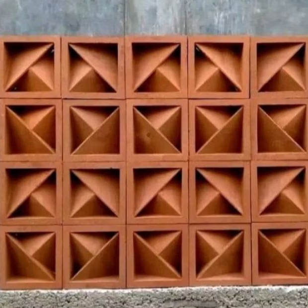 Jual Roster Beton Minimalis araw merah teracota (20cmx20m)roster pagar ...