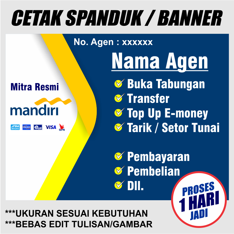 Jual spanduk banner mandiri link cetak benner agen mandiri link ...