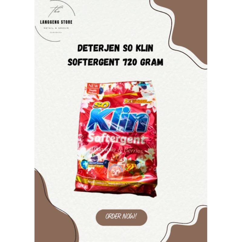 Jual So klin softergent so klin bubuk 720 gram detergen bubuk so klin ...