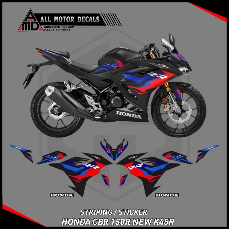 Jual STIKER HONDA CBR 150R K45R LIVERY BMW TRICOLOR / DECAL CBR150R NEW / STRIPING MOTOR CBR 150 ...