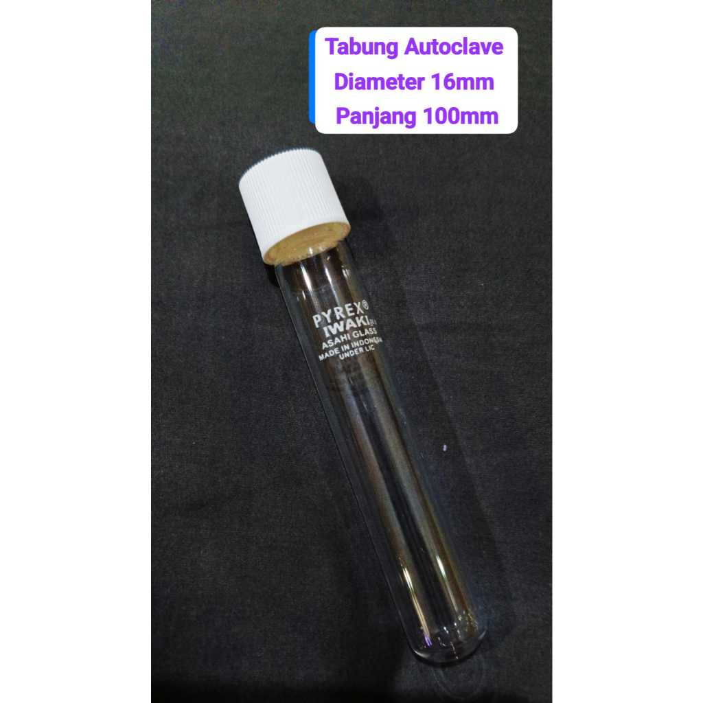 Jual Tabung reaksi pyrex iwaki 16 x 100 tutup ulir tabung autoclave ...