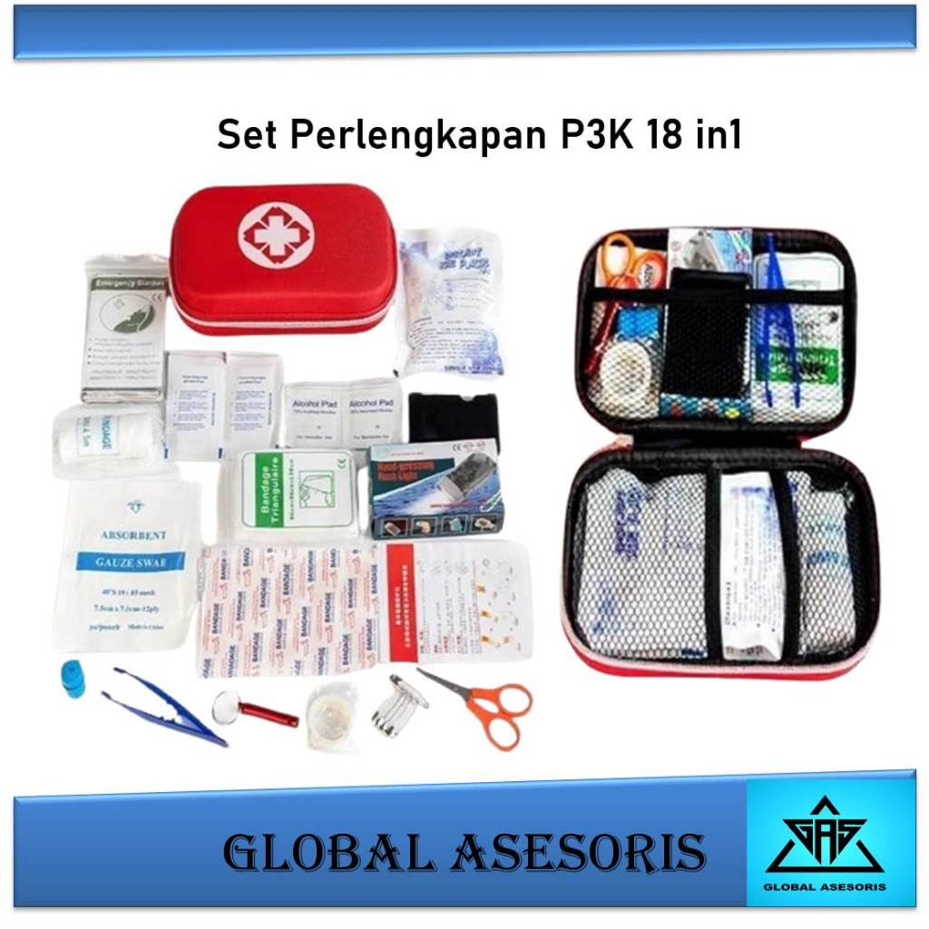 Jual 18 In 1 Set Perlengkapan Alat Medis P3K Isi Lengkap Dengan Tas ...