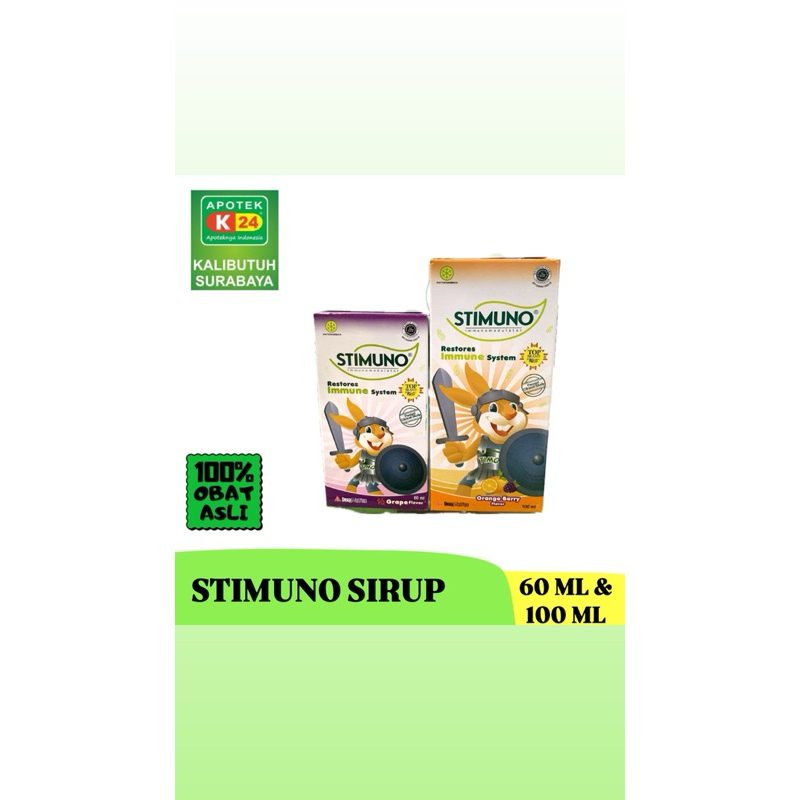 Jual Stimuno Sirup dengan berbagai rasa ukuran 60 ml dan 100 ml (per ...