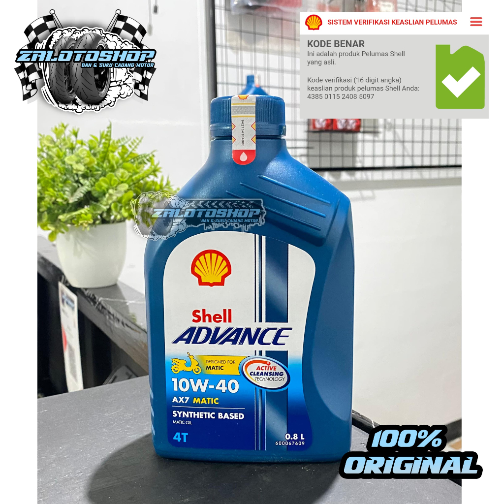 Jual Oli Motor Matic Shell Advance AX7 Scooter 10W-40 0.8 L Untuk semua ...