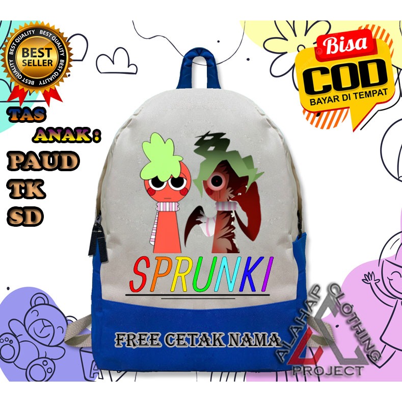 Jual TAS Anak Sprunki Incredibox Karakter SPROUT Free Nama - Kantong ...