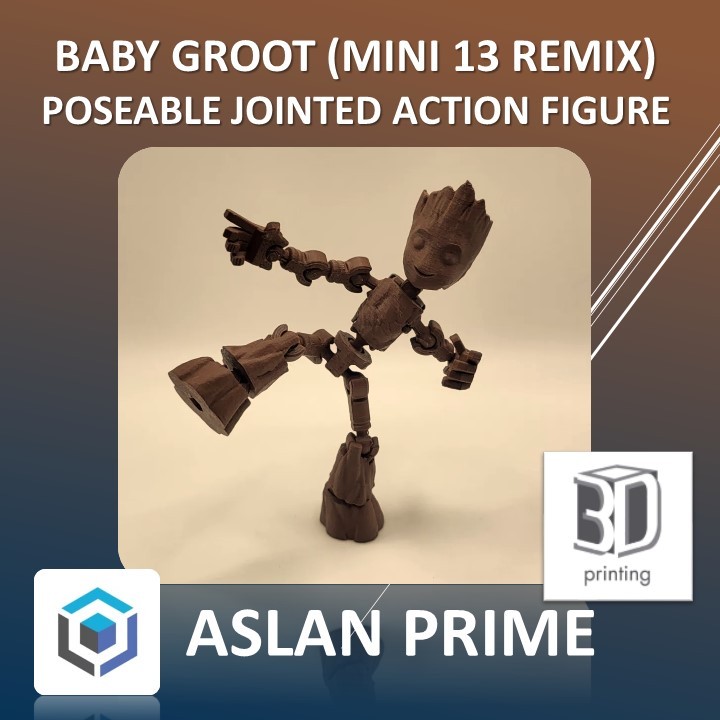 Jual MINI 13 BABY GROOT EDITION JOINTED POSEABLE ACTION FIGURE 3D Print ...