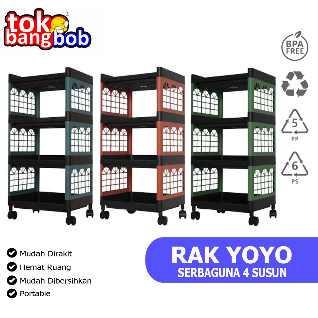 Jual Rak Yoyo 4 Susun Portable / Rak 4 Susun Serbaguna Multifungsi ...
