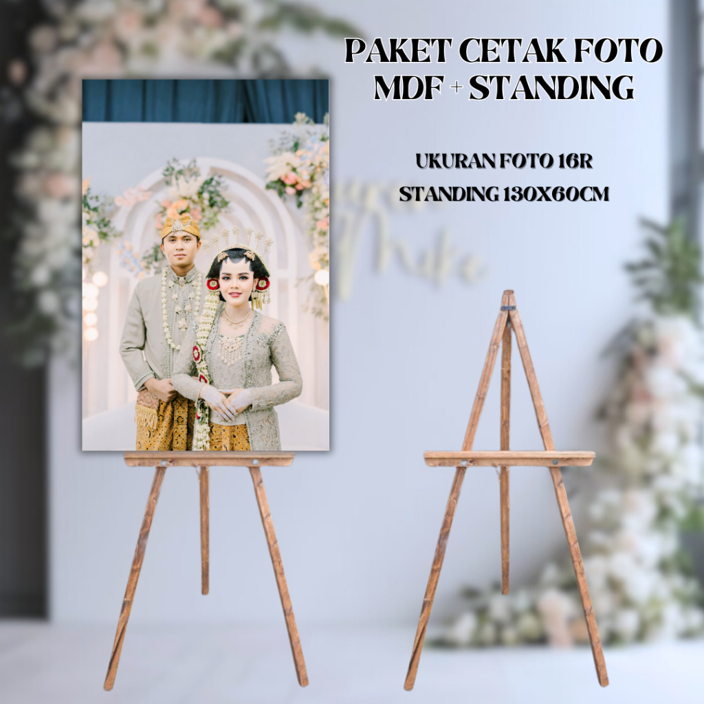 Jual Paket Wedding Cetak Foto 16R 40x60cm Mdf dan Standing Kayu , Cetak ...