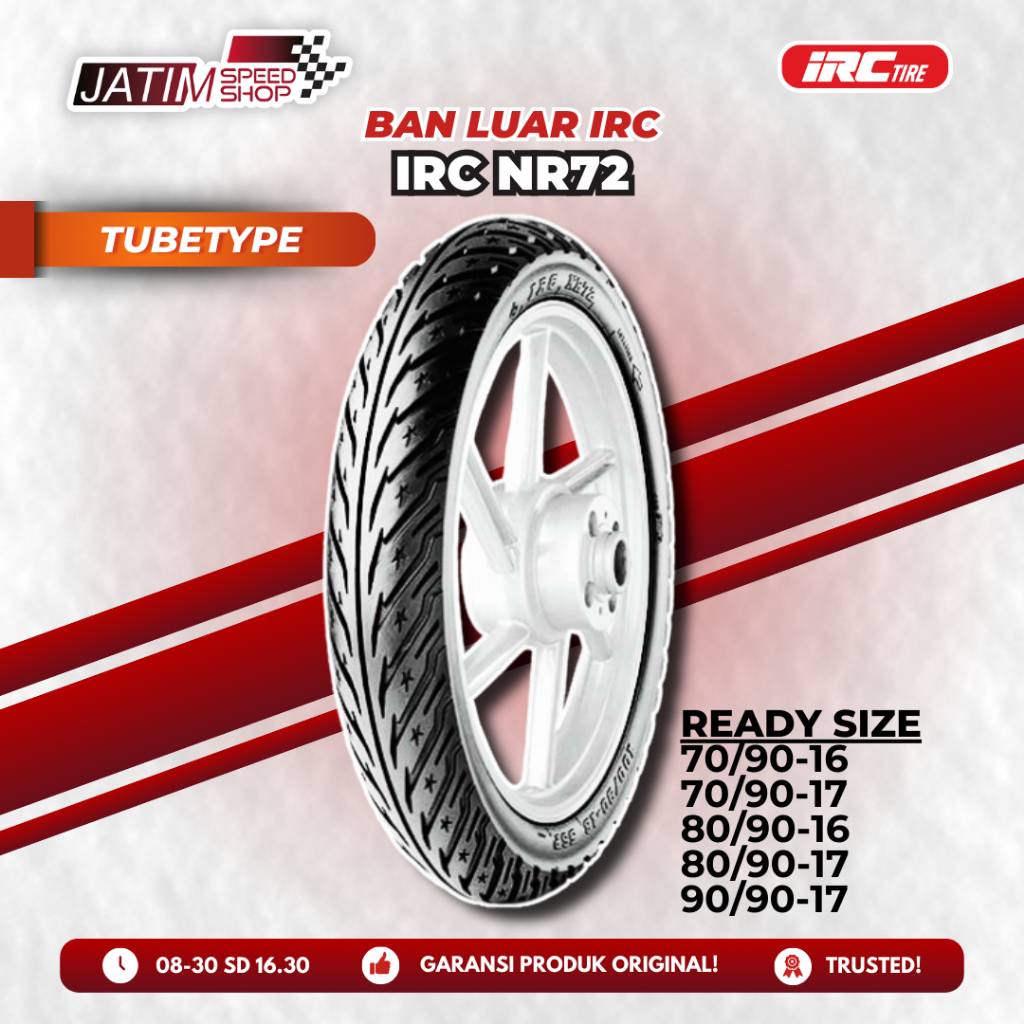 Jual [GRATIS PENTIL] Ban IRC NR72 Bintang Ring 16 17 70/90 80/90 90/90 ...