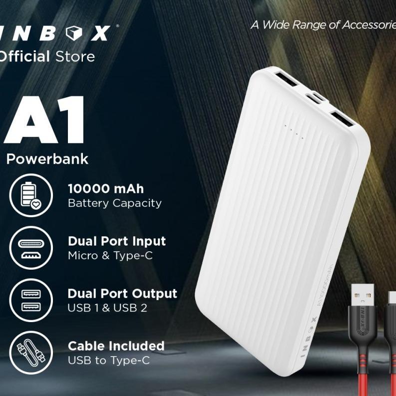 Jual Inbox A1 Powerbank 10000mAh Dual Output USB Dual Input Micro Type ...