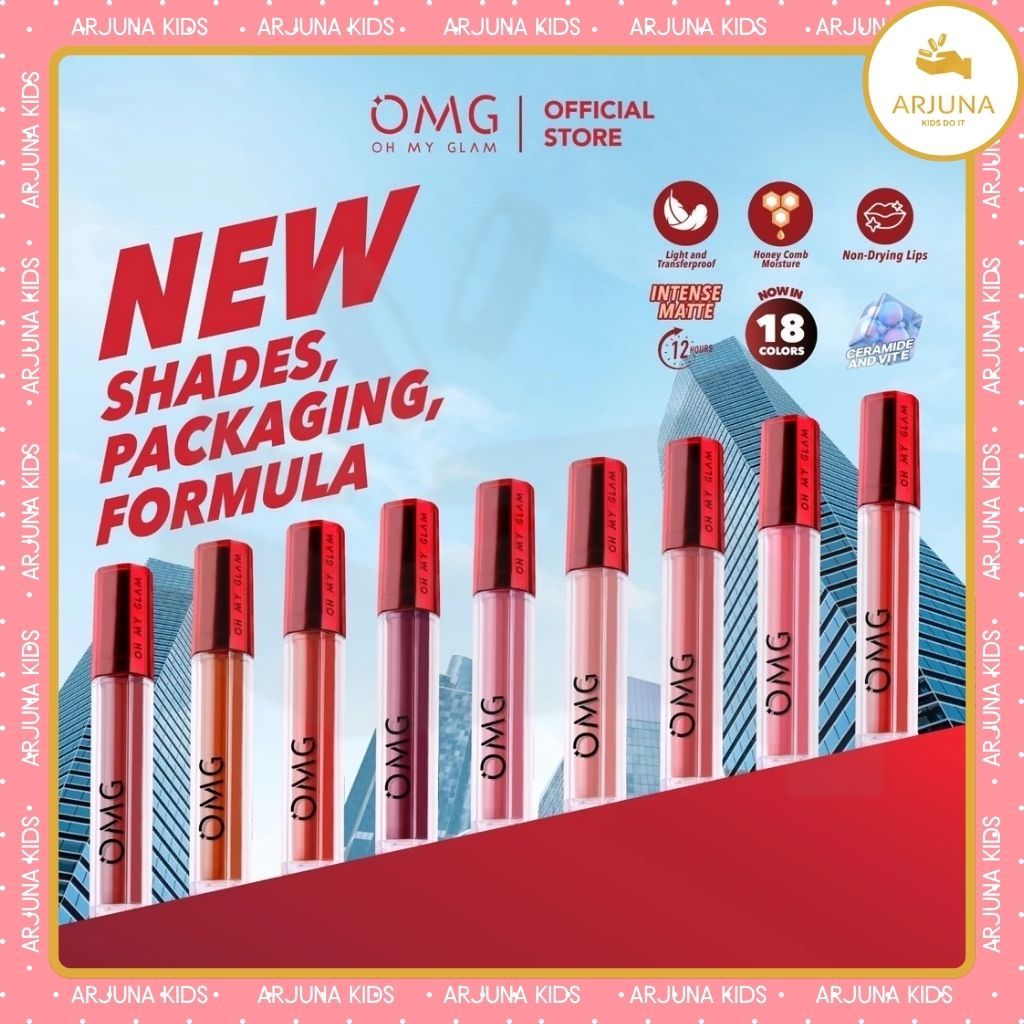 Jual ARJUNA OMG Oh My Glam Matte Kiss Lip Cream Kosmetik KT5 | Shopee ...