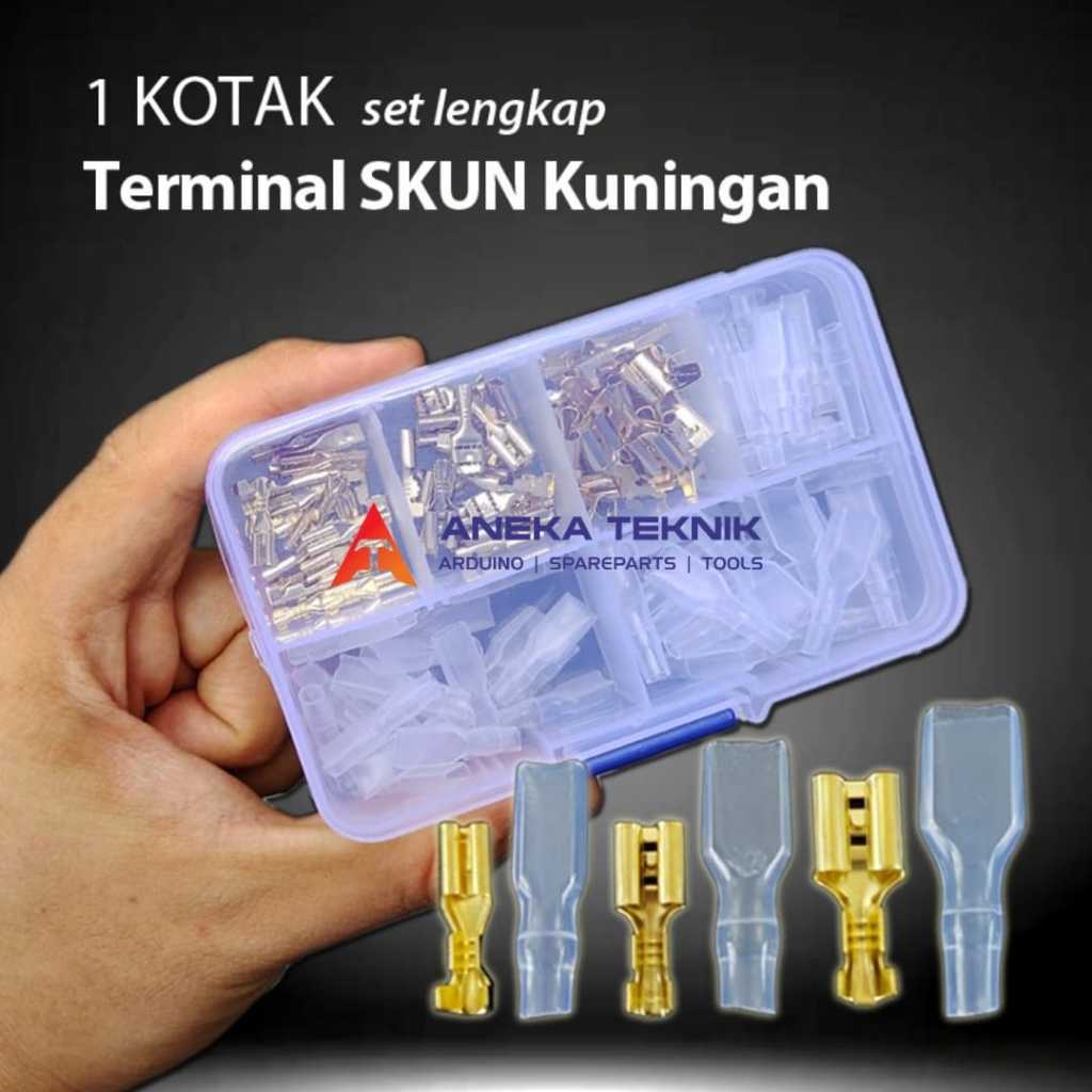Jual Terminal SKUN Kuningan Kotak Set Lengkap 2.8mm / 4.8mm / 6.3mm ...