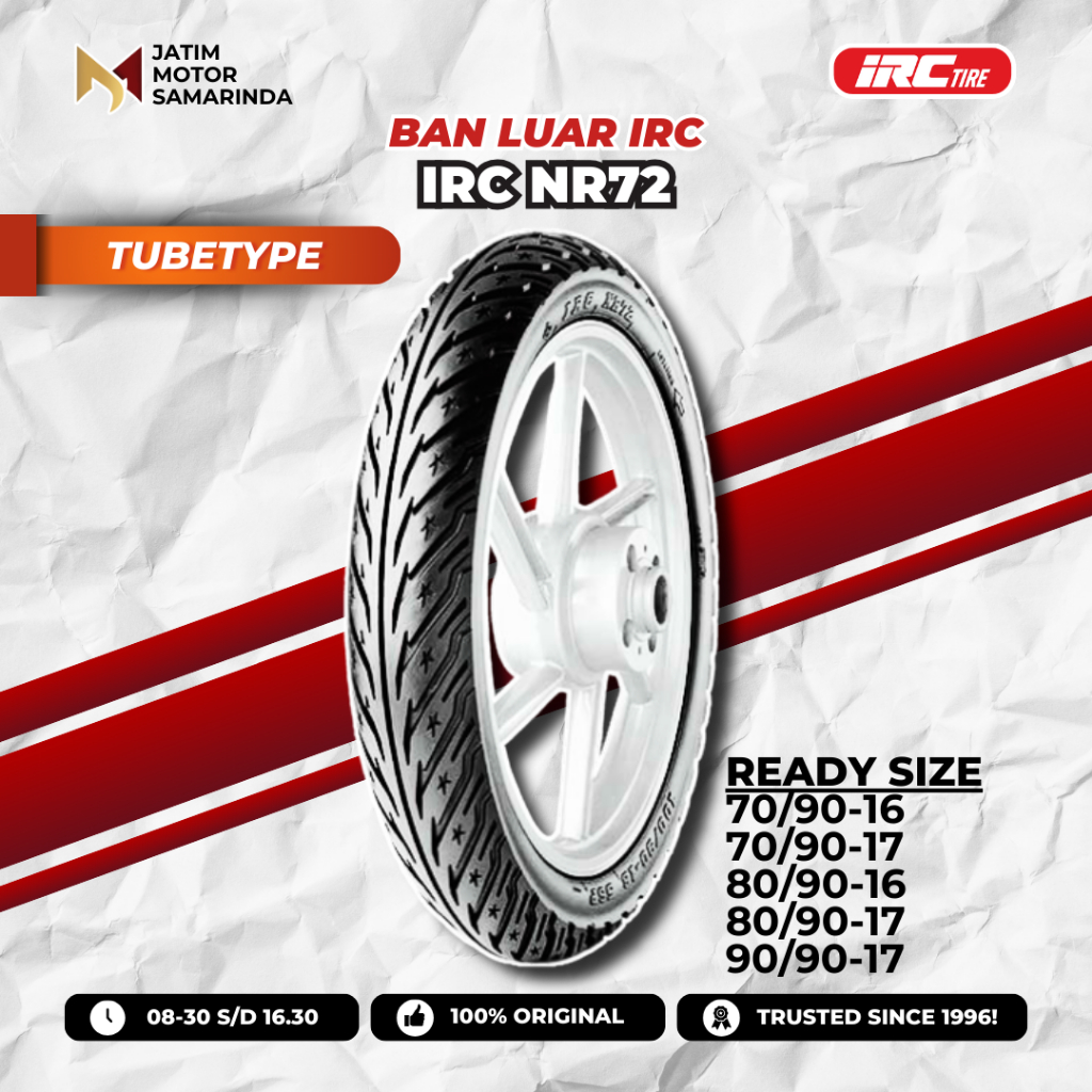 Jual Ban Luar IRC NR72 NR 72 Kembang Bintang Ring 16 17 70/90 80/90 90/ ...