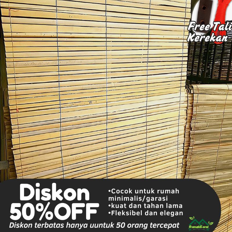 Jual Krey Gulung Outdoor Bambu Pilihan Pas Untuk Jendela Anda Size 65m×315cm | Shopee Indonesia