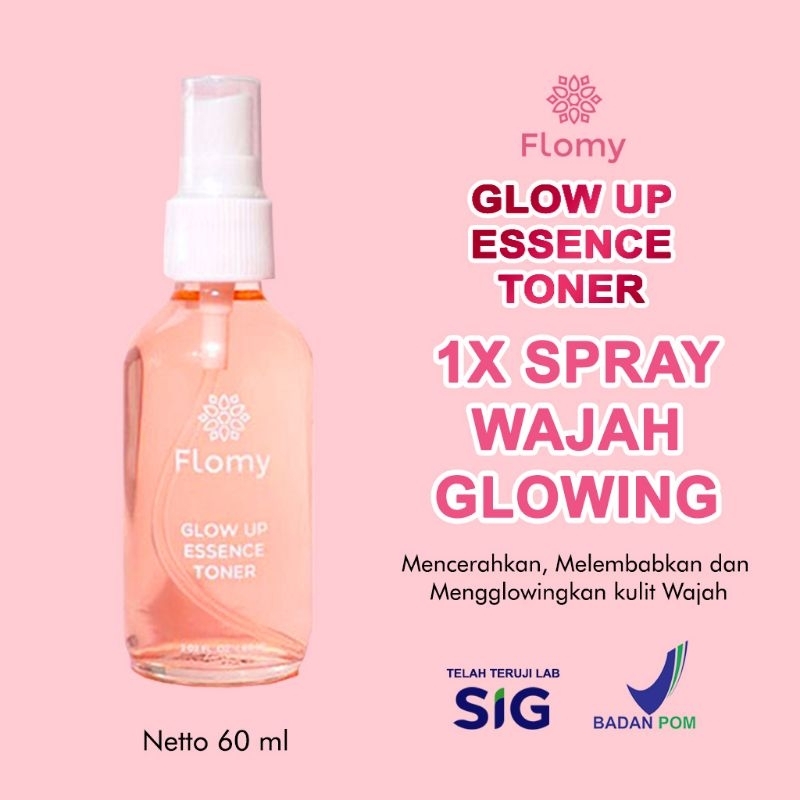 Jual Flomy Glow Up Essence Toner 3 in 1 | Essence Hydrating Face Mist ...