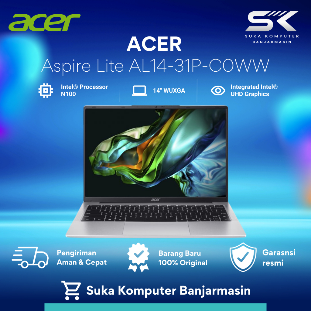 Jual Acer Aspire Lite AL14-31P-C0WW /Intel N100/8GB/256GB SSD/W11+OHS ...