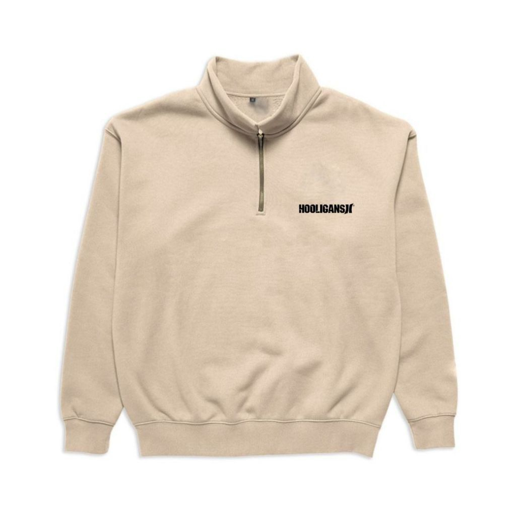 Jual Half Zip Hooligans Pria Waniita Teks Hitam / Sweatshirt Zipper ...